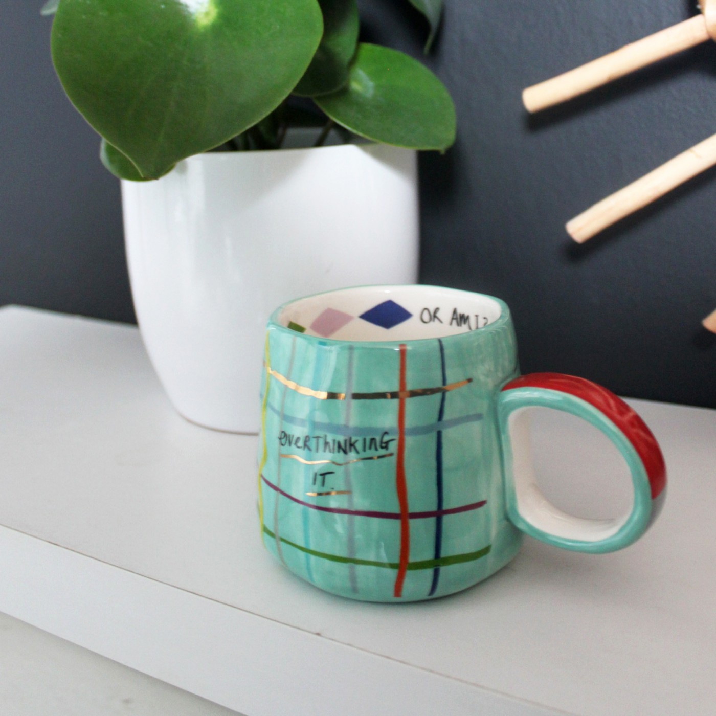 Ceramic cup with message